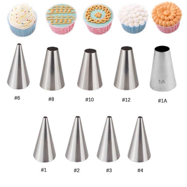 15Pcs Round Icing Piping Nozzles DIY Cream Writting Cake Decorating ...