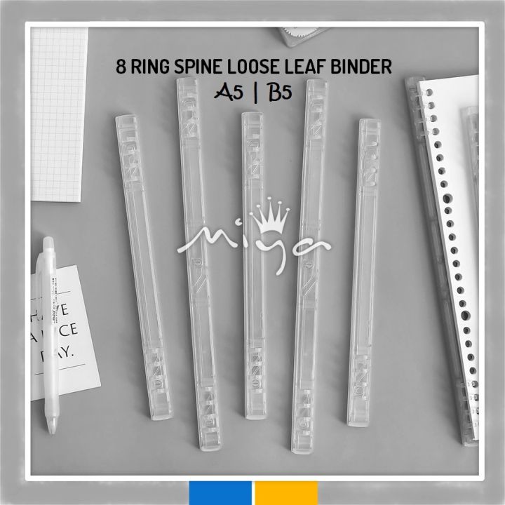 8 RING SPINE LOOSE LEAF BINDER / BINDER CLIP / RING BINDER - A5 / B5 ...