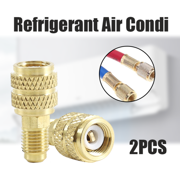 2 Pieces Air Condi Refrigerant Adapter R22/R32/R410 Straight 1/4 X 5/16 ...