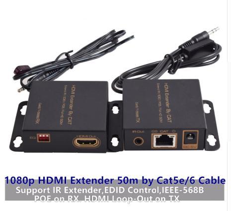 HD1080P HDMI Extender Transmitter Adapter TX-RX by Cat6/6e Cable RJ45 ...