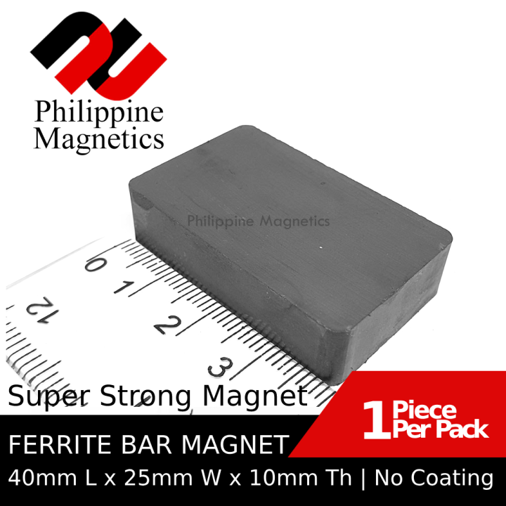 40mm L x 25mm W x 10mm Th Super Strong Ceramic Rectangular Ferrite Bar ...