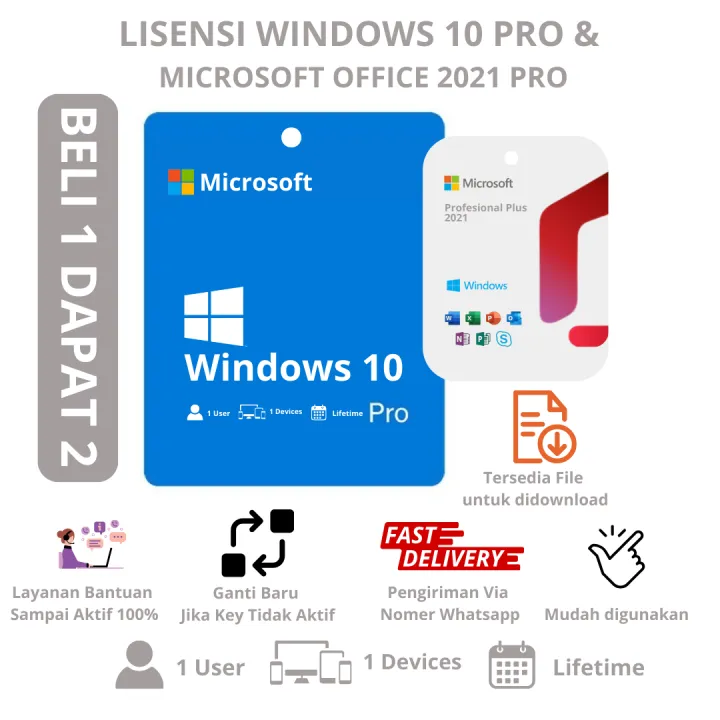 Windows 10 Pro + Office 2021 Pro Plus Original | Permanen | Aktivasi ...