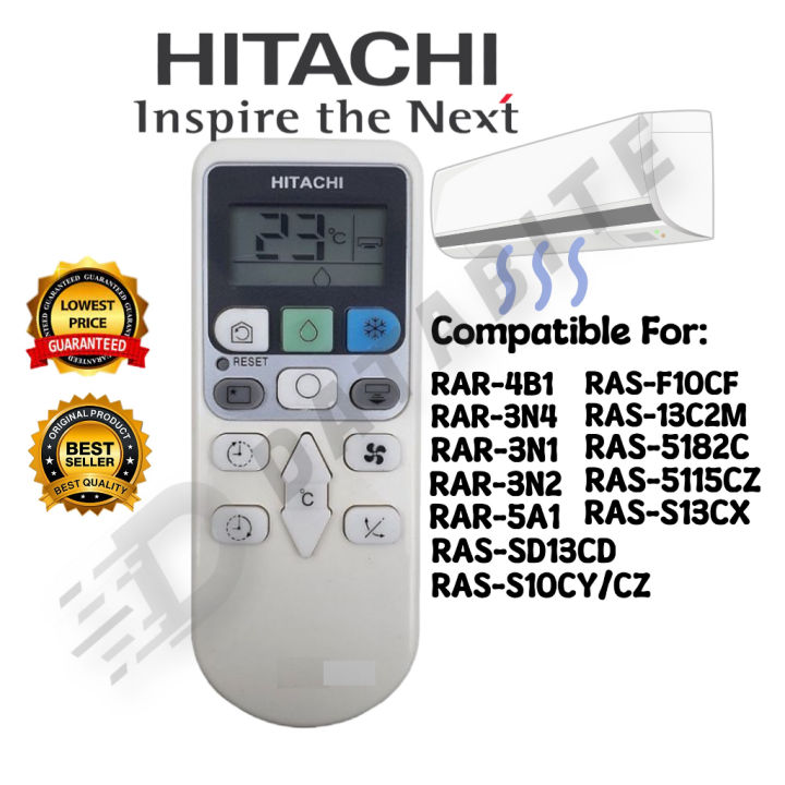 HITACHI Air Cond Remote Air Conditioner Replacement Remote Control RAR ...