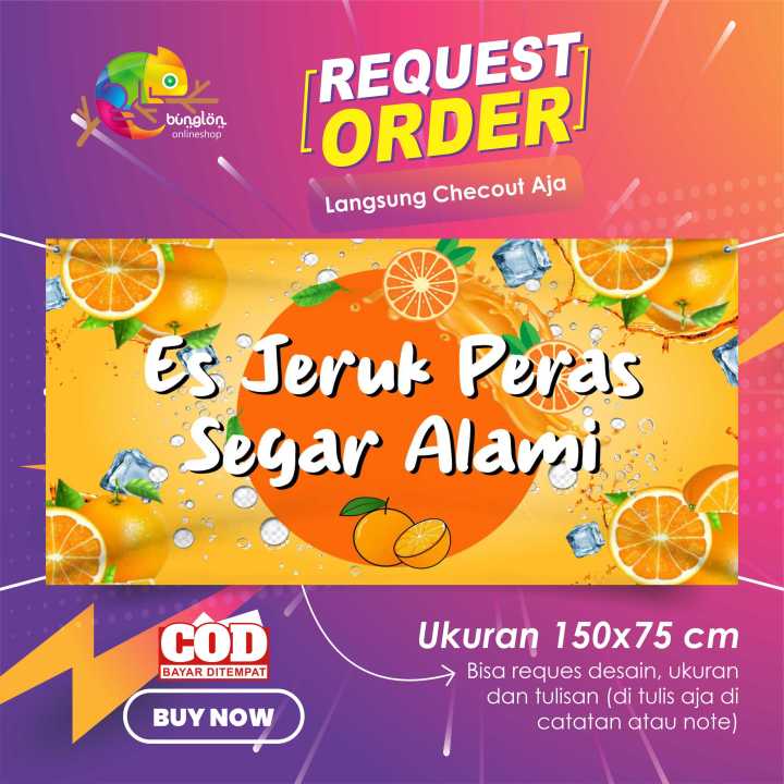 Spanduk Banner 150x75 Es Jeruk Peras Segar Custom Desain | Lazada Indonesia
