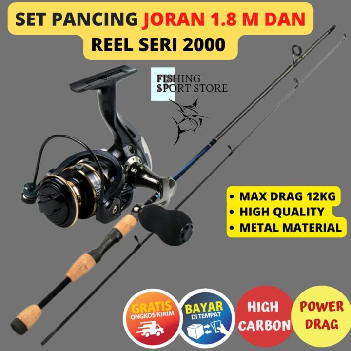 Set Pancing Joran 1.8 Meter Reel NX2000 14Ball Bearing Stik Carbon ...