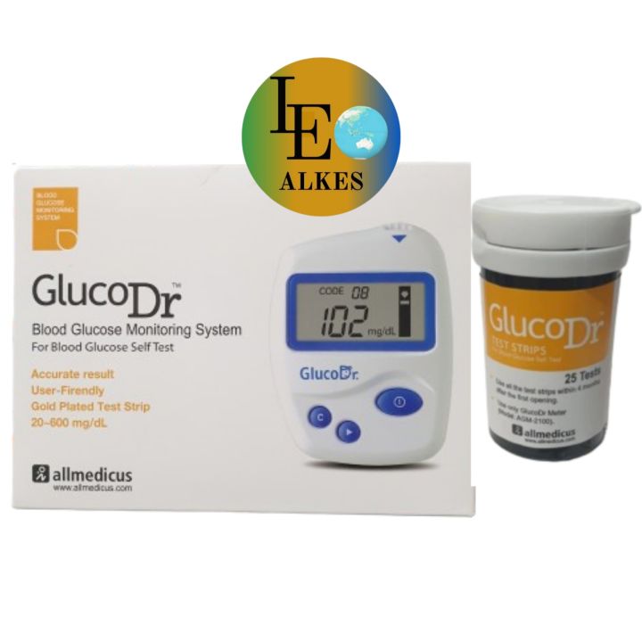 GlucoDr AGM-2100 Alat Cek Tes Gula Darah Glukosa BioSensor Gluco Dr ...