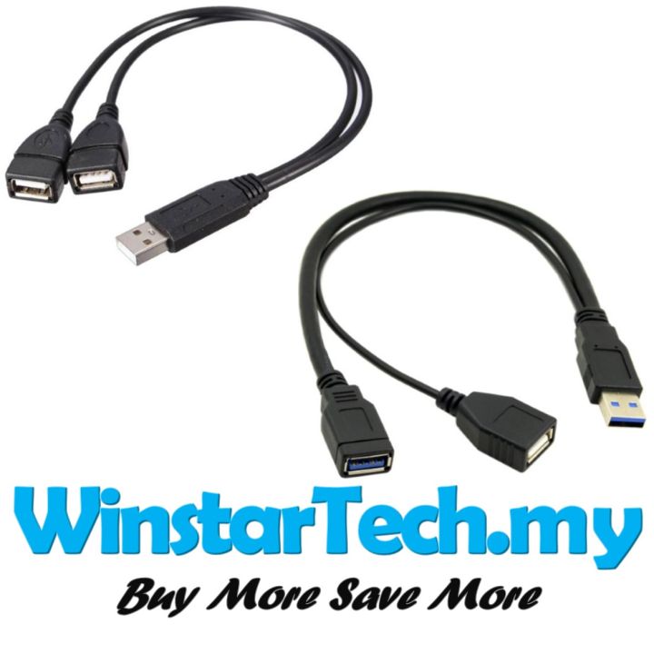 USB 2.0 / 3.0 (MALE) TO DUAL USB 2.0 / 3.0 (FEMALE) | Lazada