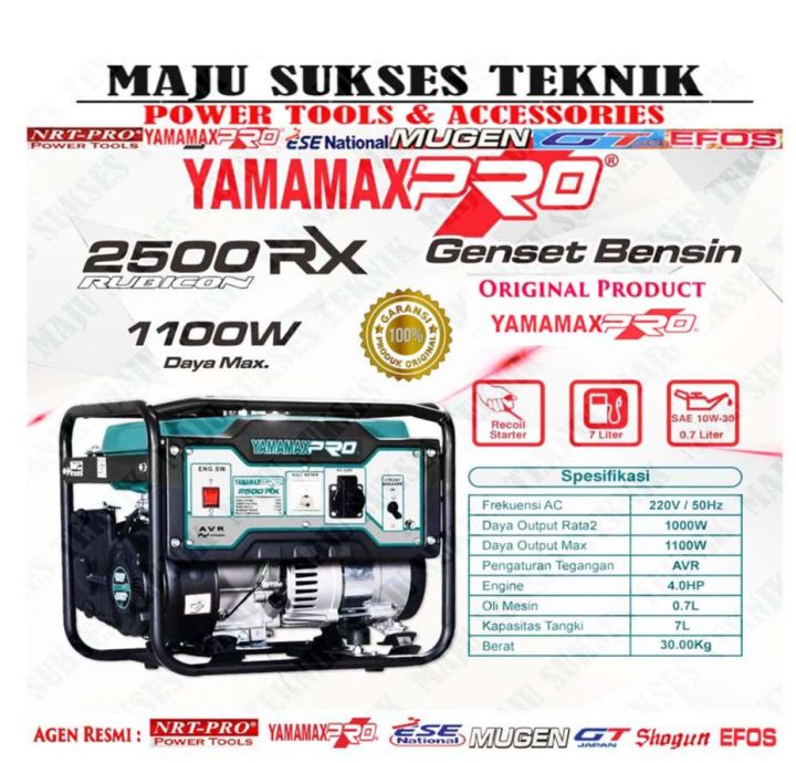 YAMAMAX PRO 2500 RX Mesin Genset Generator Bensin 1100 Watt 4TAK 2500RX ...