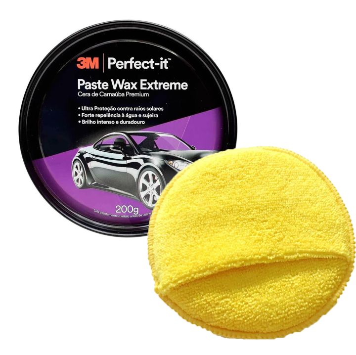 3M Extreme Paste Wax ขี้ผึ้งเคลือบเงารถยนต์ 200 กรัม แถมไมโครไฟเบอร์ 6 ...