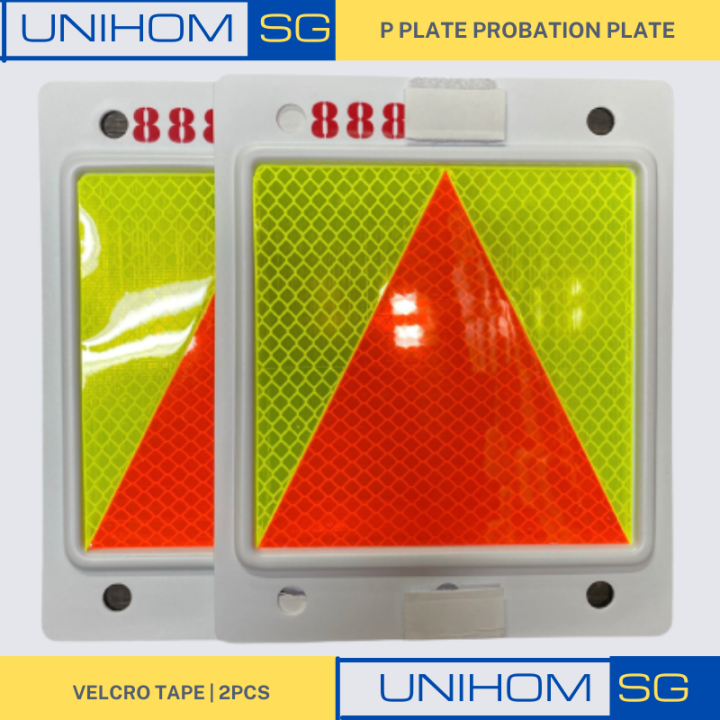 UnihomSG P Plate Probation Plate For Cars With Velcro 2 Pieces Luminous ...