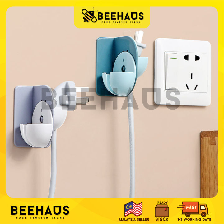 BEEHAUS Wall Mounted Dual Plug Hooks | Wall Storage Hook Power Plug ...