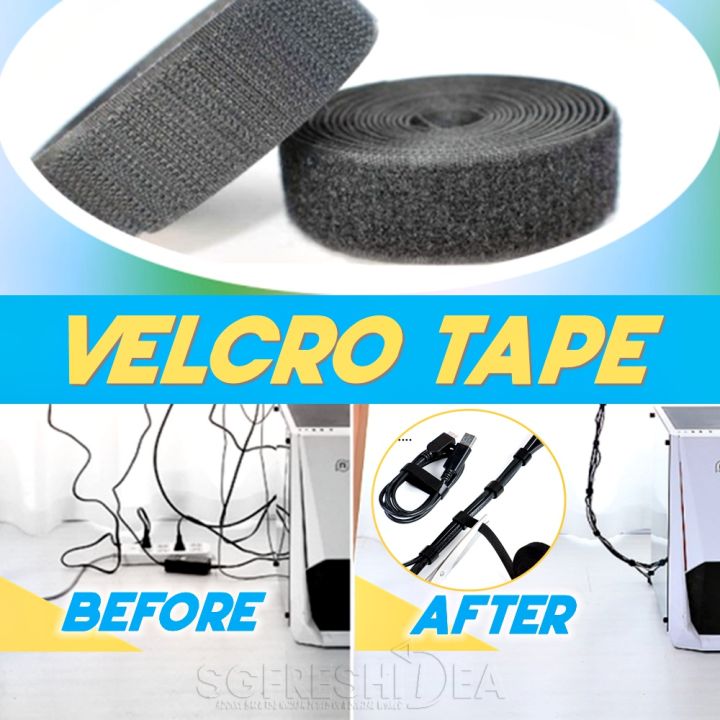 Width 1cm Velcro Tape Hook and Loop Fastener Wire Organizer Cable ...