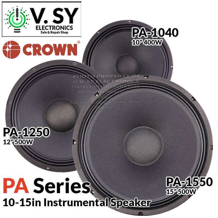 2023 Original Crown PA Series 400W - 500W 8 Ohms 10 12 15 Inches ...