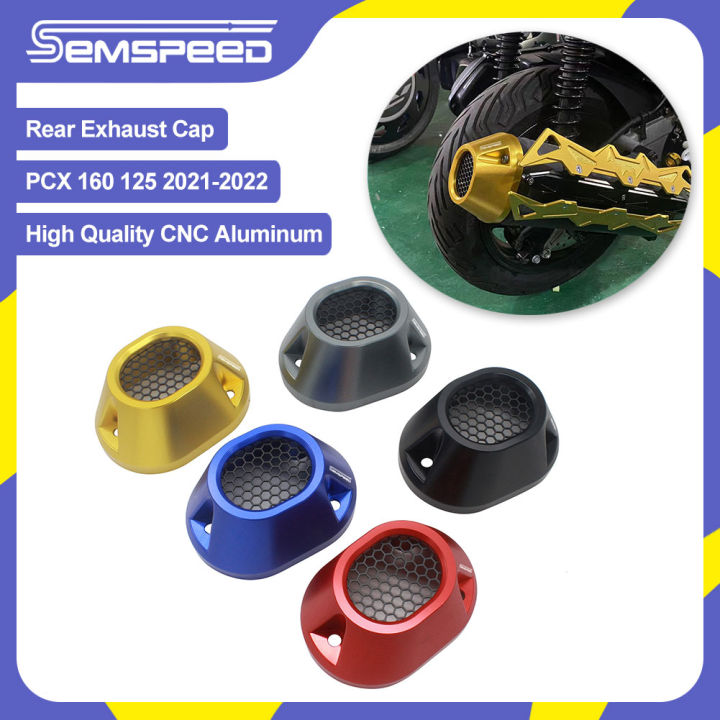 SEMSPEED Motorcycle Exhaust Tail Cover Muffler Tube Cap For Honda PCX 160 125 2021 2022 2023 ...