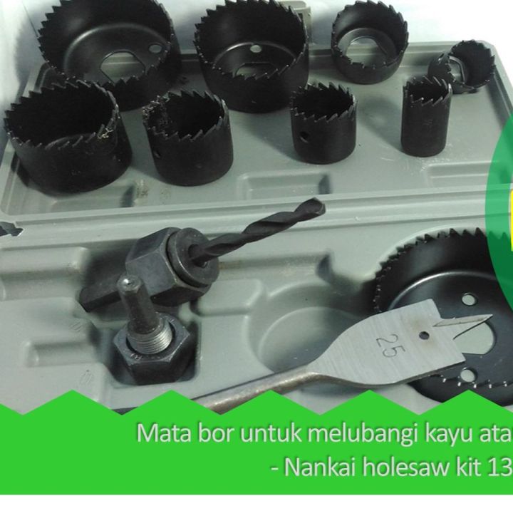 NANKAI SET 13 PCS MATA BOR KAYU HOLESAW LUBANG PELUBANG KAYU PIPA HOLE ...
