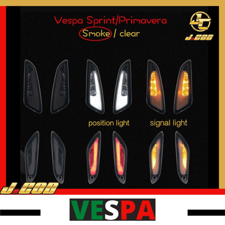 Piaggio VESPA spring sprint 150 new modified LED blackened turn signal ...