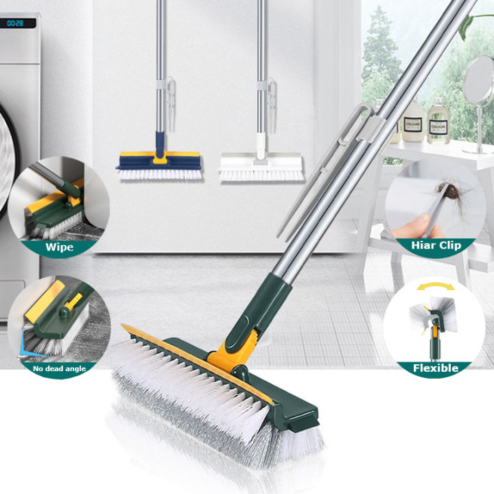 4in1 Long Handle Cleaning Brush Bathroom Kitchen Floor Brush Washing ...