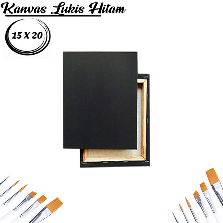 KANVAS LUKIS HITAM 15 X 20 / CANVAS LUKIS FRAME 15 X 20 - SIAP PAKAI ...