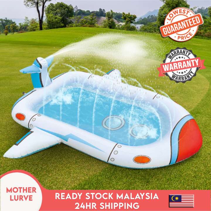 Kids Wading Pool with Sprinkler [Submarine/Plane] Ourdoor Fun Fountain ...