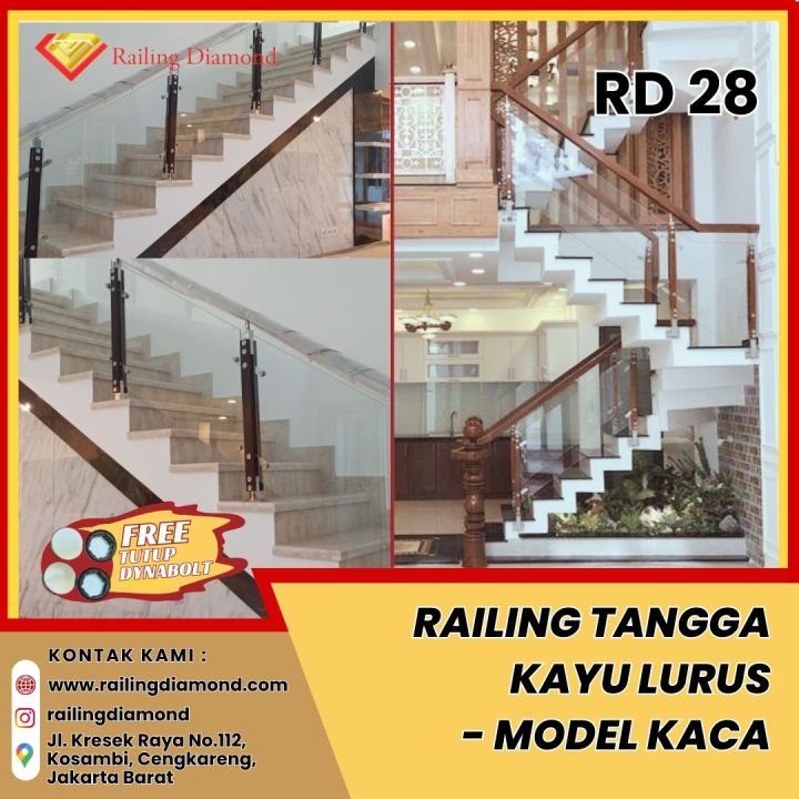 Tiang Railing Tangga Stainless + Kayu SUS 304 Kilap [RD 28] | Lazada ...