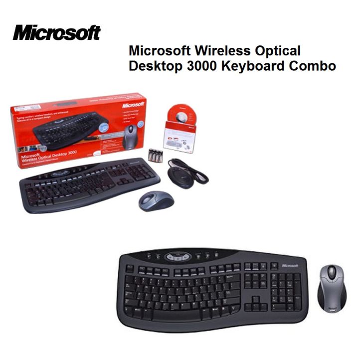 Microsoft Wireless Comfort Curve Keyboard Optical Mouse Combo 3000 | Lazada