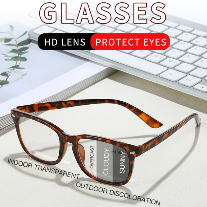 4 in 1 Photochromic Progressive Multifocus Reading Glasses Color ...