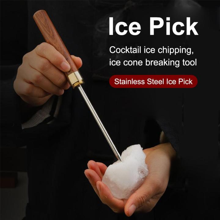 Pick for Breaking Ice with Safe Wooden Cap Non-Slip Handle Stainless ...
