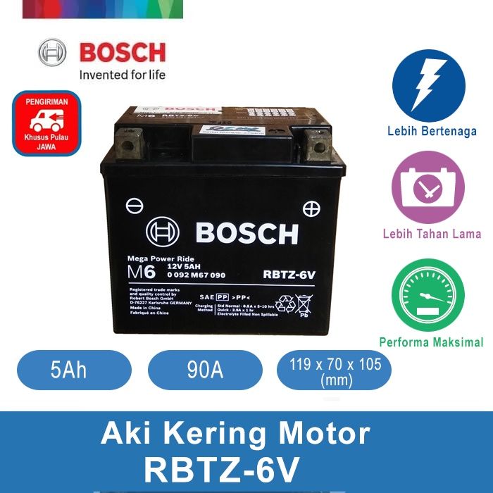 Bosch Aki Kering Motor Suzuki Satria FU 150 - Maintenance Free - RBTZ-6V | Lazada Indonesia