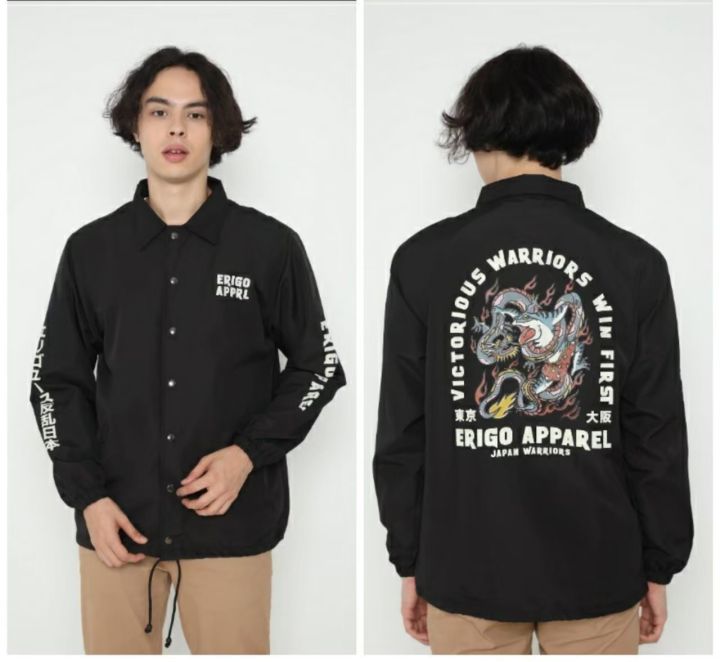 Erigo Coach Jacket Idaina Kaeru Black / jaket parasut erigo terbaru ...
