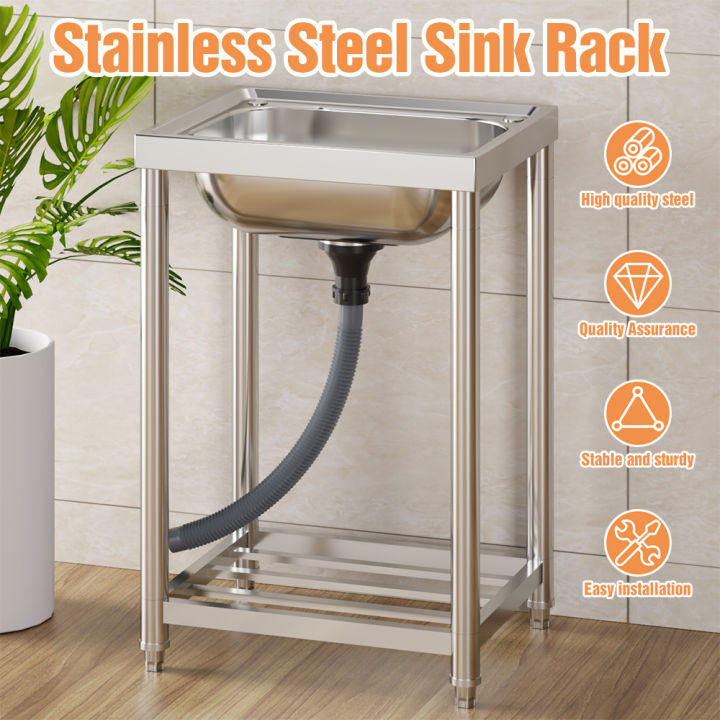 Stainless Steel Sink Single Tank With Bracket Floor-standing Wash Basin ... Stainless Steel Sink Single Tank With Bracket Floor-standing Wash Basin ...