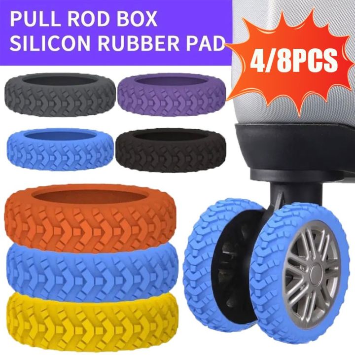 🔥 4/8pcs Thickened Textured Luggage Roller Protective Cover Anti-Slip ...
