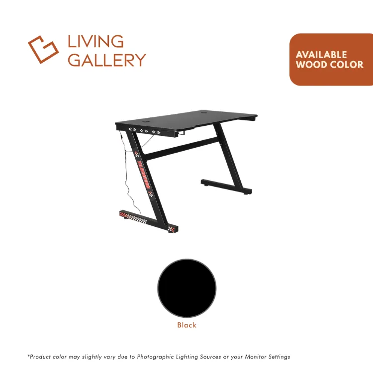 Living Gallery Gaming Table w/ LED Light | Ultra Sturdy Z-Shaped Design ...