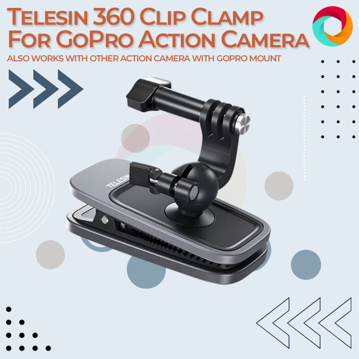 TELESIN 360 Degree Rotation Magnetic Backpack Clip Clamp Mount for ...