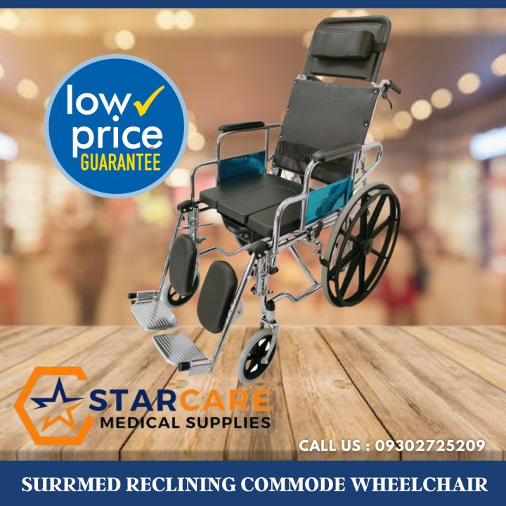 SURRMED Reclining Commode Wheelchair | Lazada PH