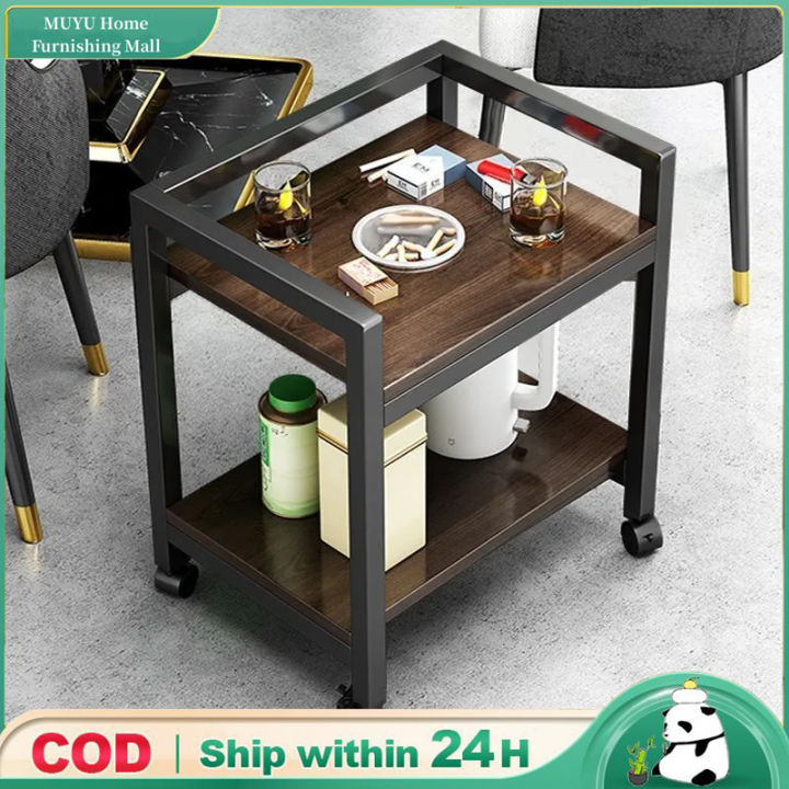 Coffee Table Movable Side Table Two Layers Tea Table With ashtray ...