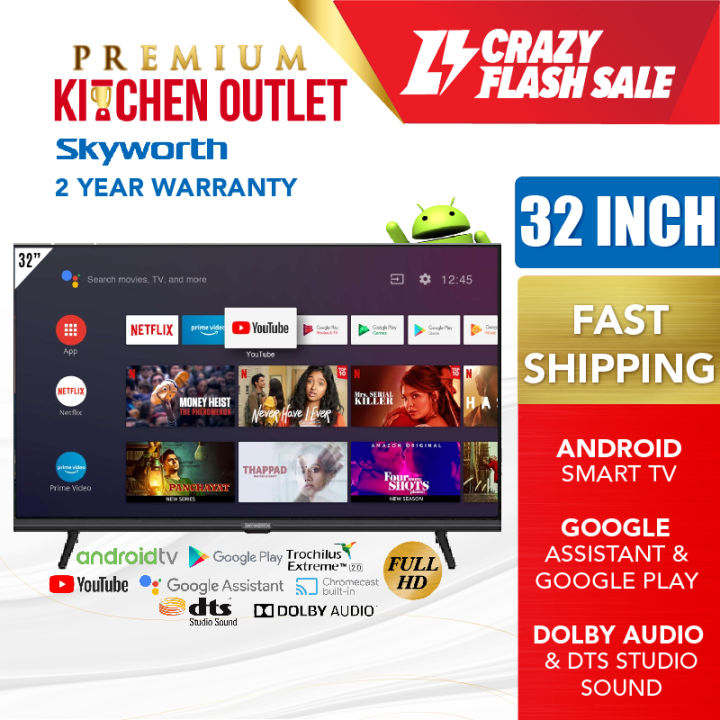 【OWN TRUCK DELIVERY】Skyworth 32 Inch 2K Android Smart TV 32STD6500 ...