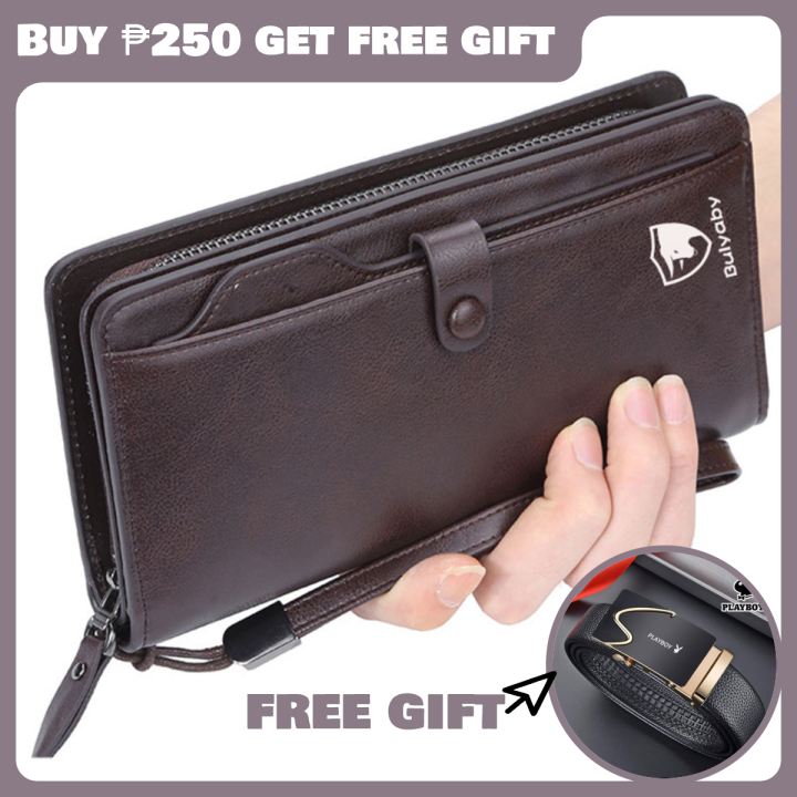 New fashion men's long wallet, casual style multi-card slot zipper ...
