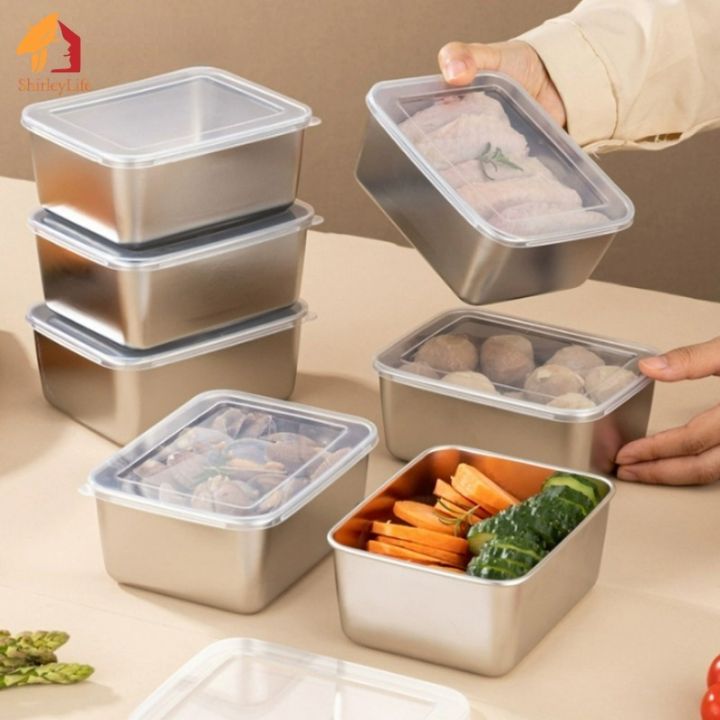 Stainless Steel Fresh Keeping Box with Lid Large Capacity Lunch Box ...