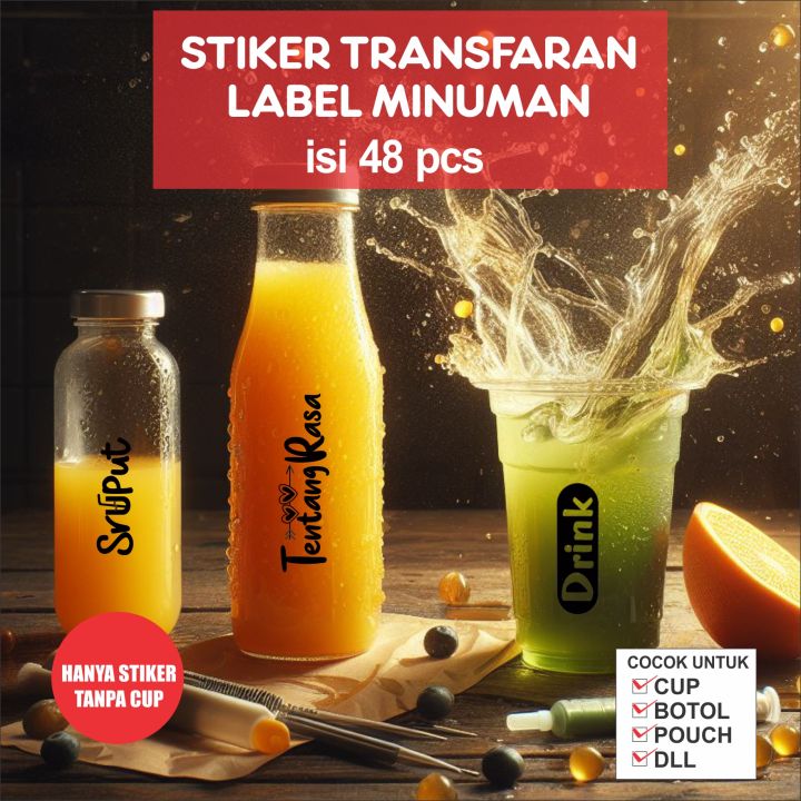 Stiker Minuman Botol isi 48 pcs | Lazada Indonesia