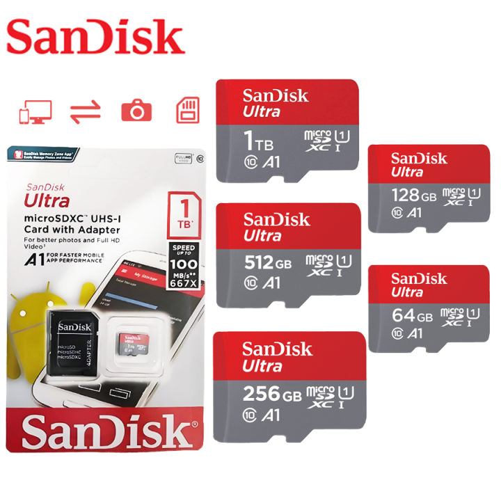 Sandisk Ultra microSD SDXC/HC Card ความเร็ว 100MB/s ความจุ 32GB 64GB ...