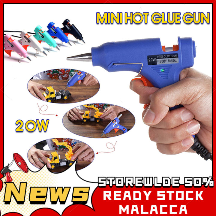 Hot Melt Glue Gun with 7*180MM Glue Sticks 20W Industrial Thermo ...