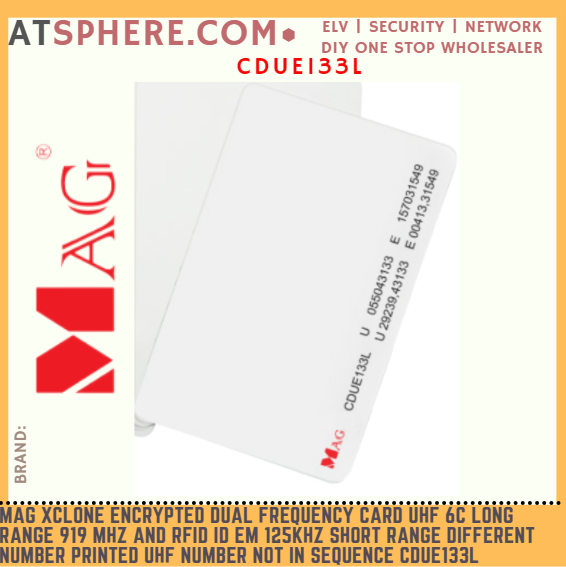 MAG XClone Encrypted Dual Frequency Card UHF Long Range 919MHz + RFID ...