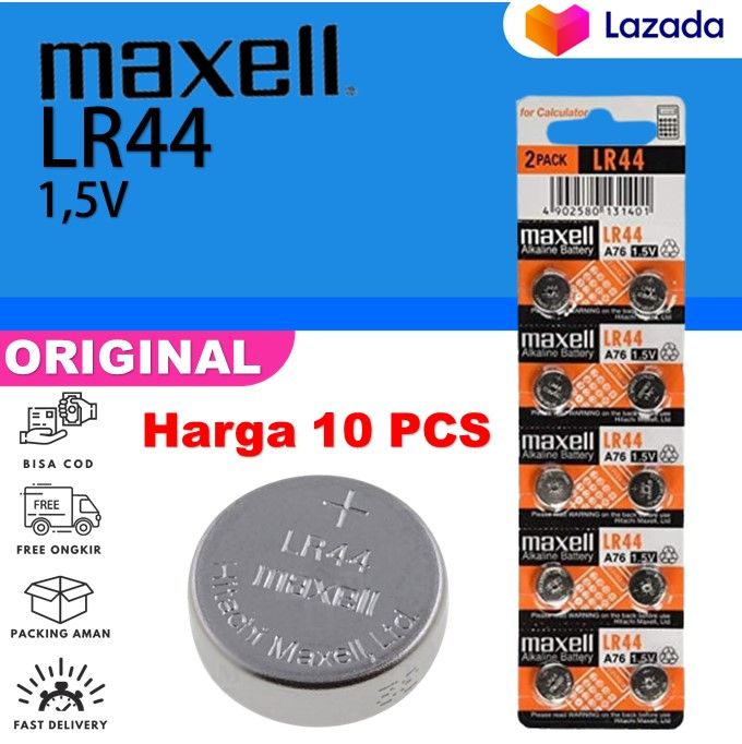 Baterai LR44 Original AG13 Laser Alkaline Baterai Kalkulator Citizen Casio Baterai Mainan anak ...