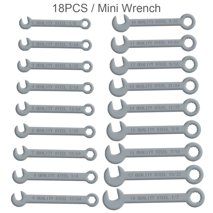1-18mm 18Pcs Mini Box Wrench Set Small Box Open Dual-Purpose Wrench ...