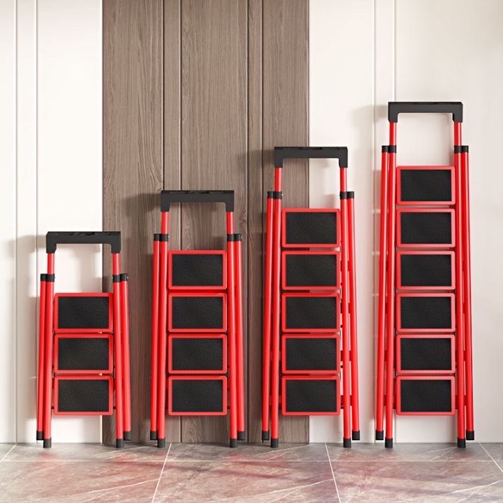 Folding Ladder 3/4/5/6 Tier Load 400KG Foldable Household Ladder Easy ...