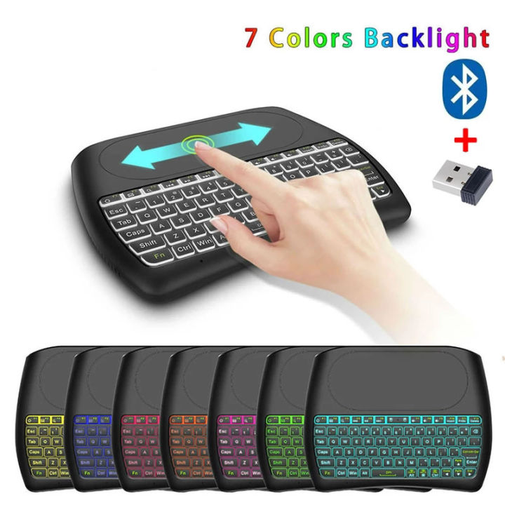 Backlight Bluetooth keyboard D8 Pro Super English Russian 2.4G Wireless ...