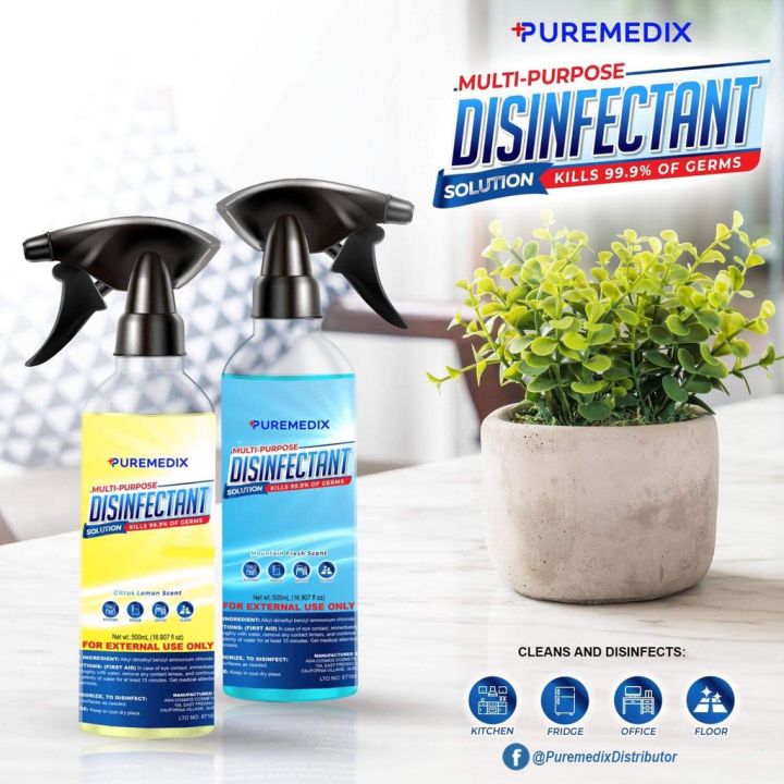 PUREMEDIX MULTI PURPOSE DISINFECTANT SPRAY 500ml | Lazada PH