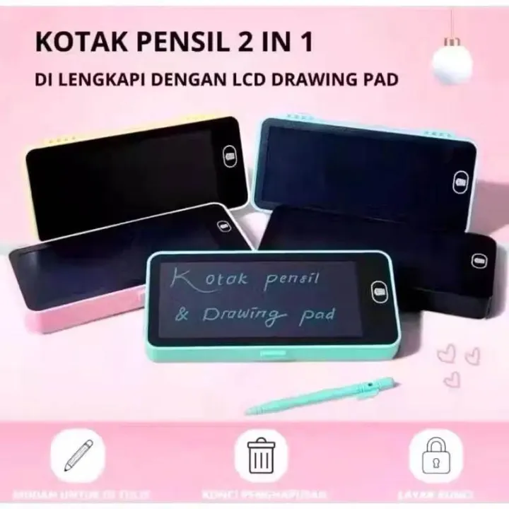 Kotak Pensil Case Besar Lcd Writing Drawing Box Case Ukuran Besar ...