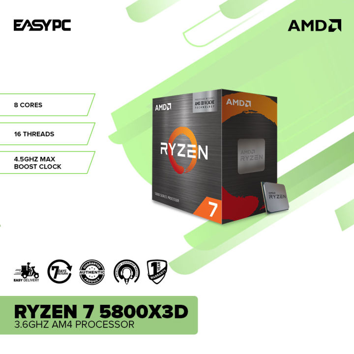 EasyPC | AMD Ryzen 7 5800X3D 3.6ghz 8 cores / 16 threads 4.5ghz max ...