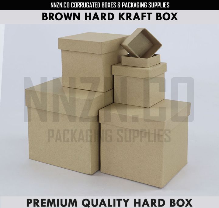 NNZN Premium Quality Brown Hard Kraft Box (Gift Box / Stackable / 4 ...